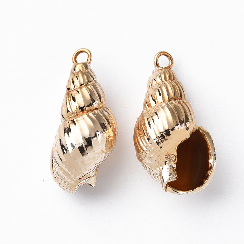 Spiral Shell Gold Pendant with Iron Findings – JRM Designs, Inc.