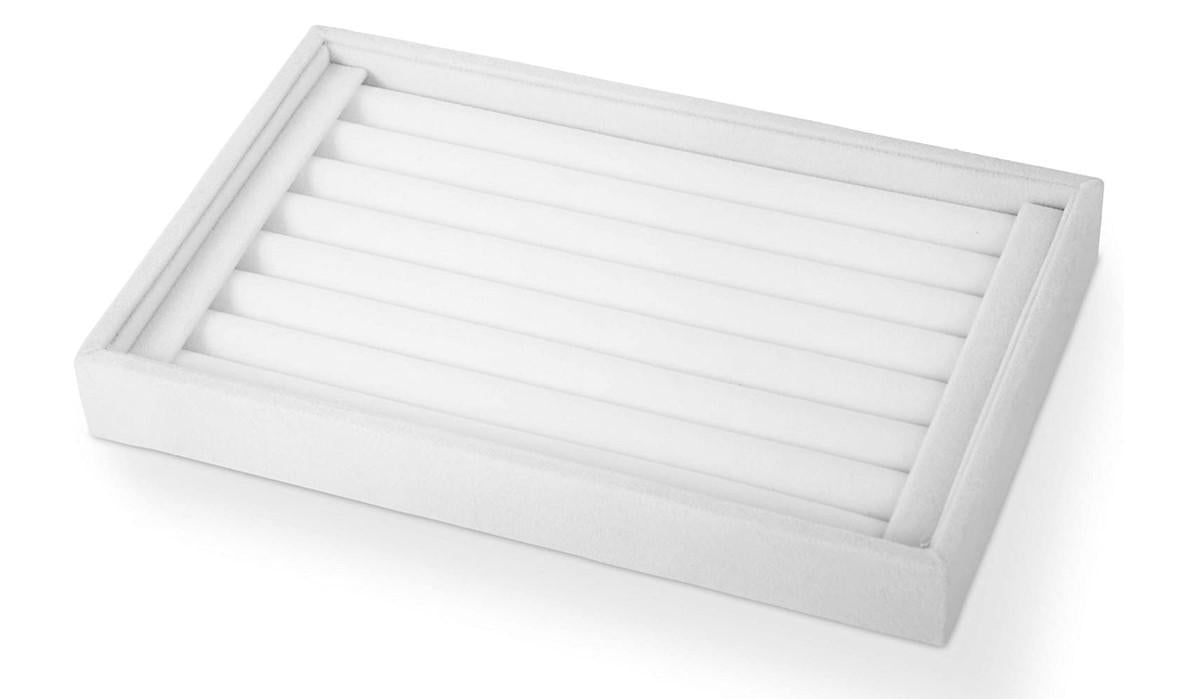 White Ring Tray Display in White Imitation Leather – JRM Designs, Inc.