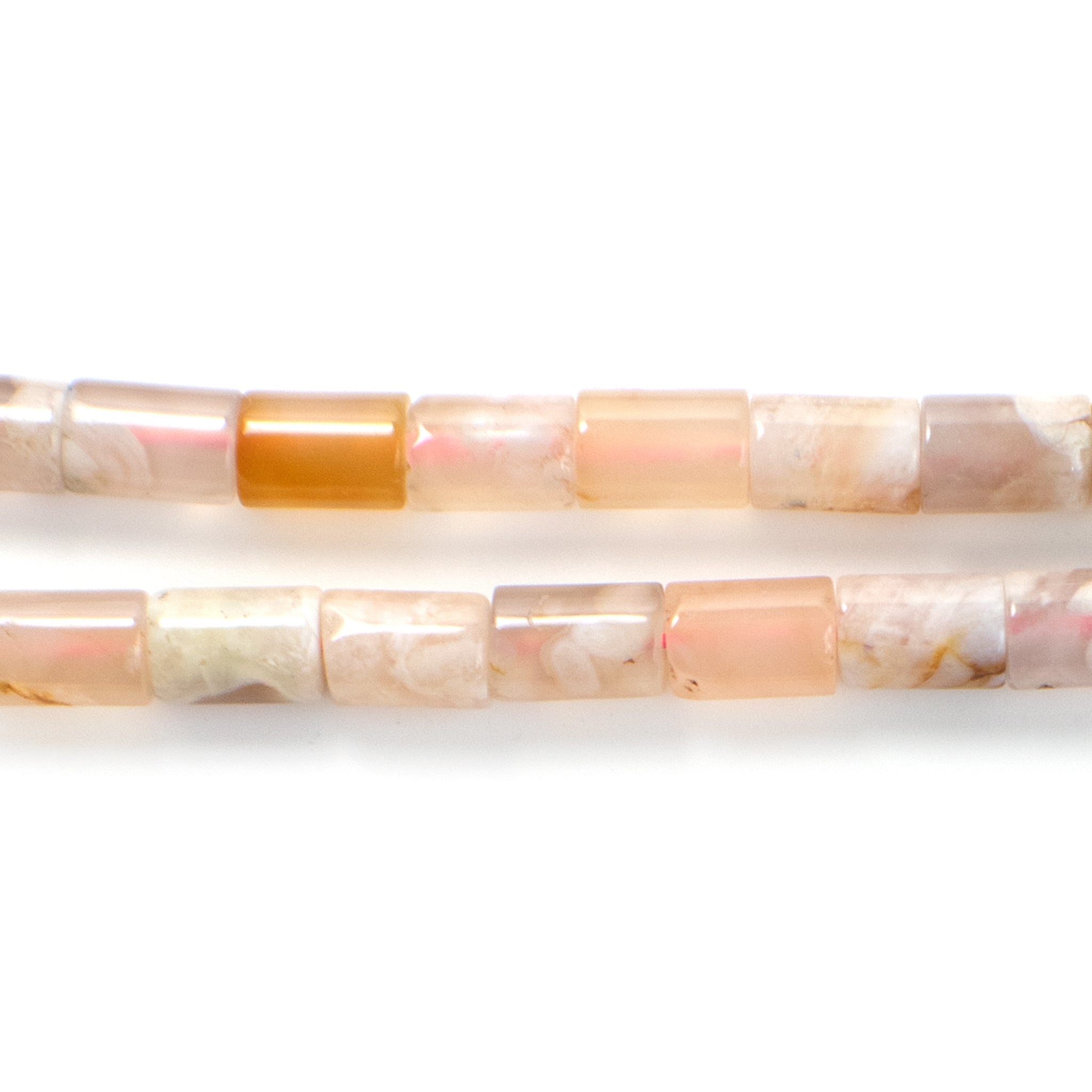 Natural Stone Strand (Cherry Granite Tube Shape Cylinder) – JRM Designs ...