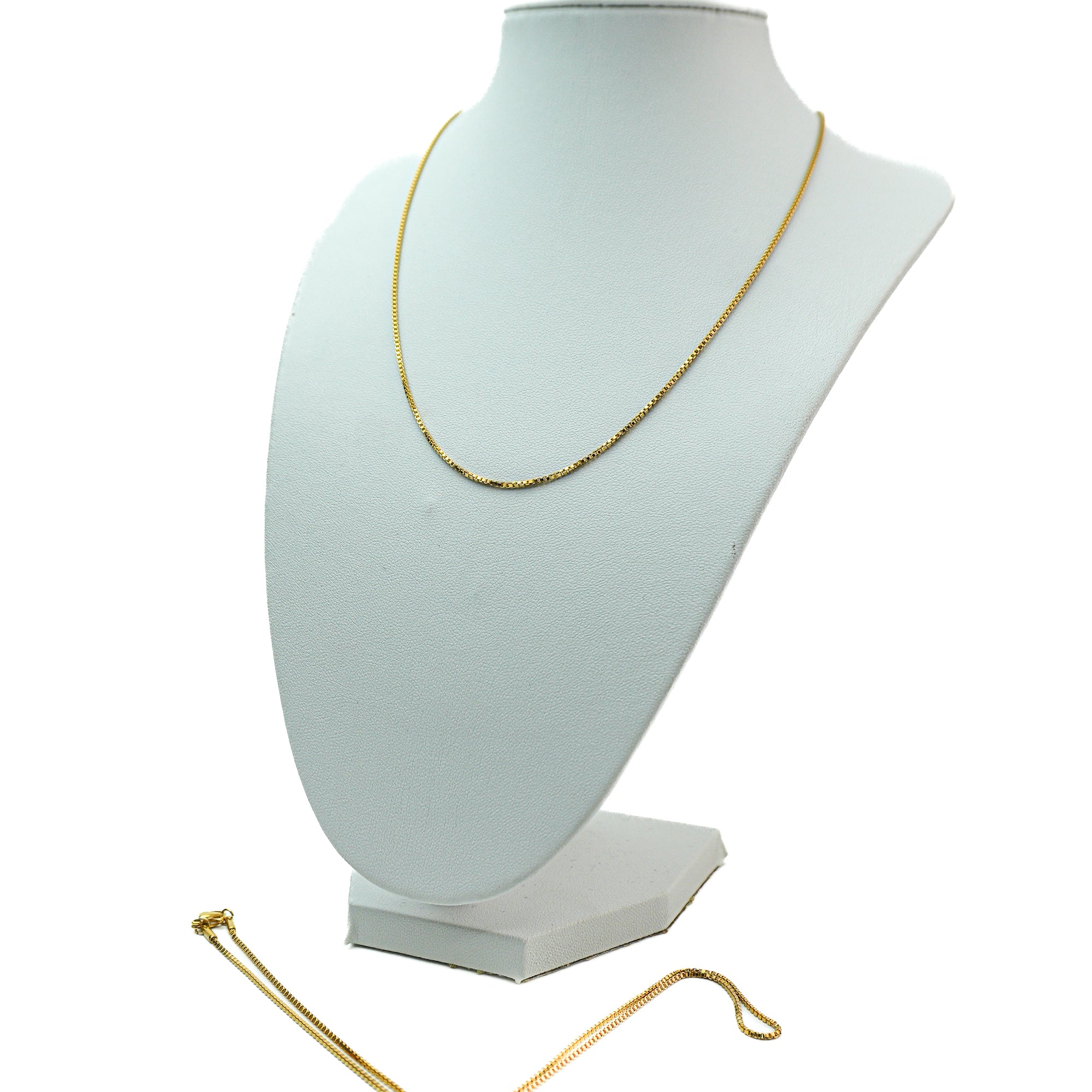 Stainless Steel Gold Box Chain with Lobster – JRM Designs, Inc.