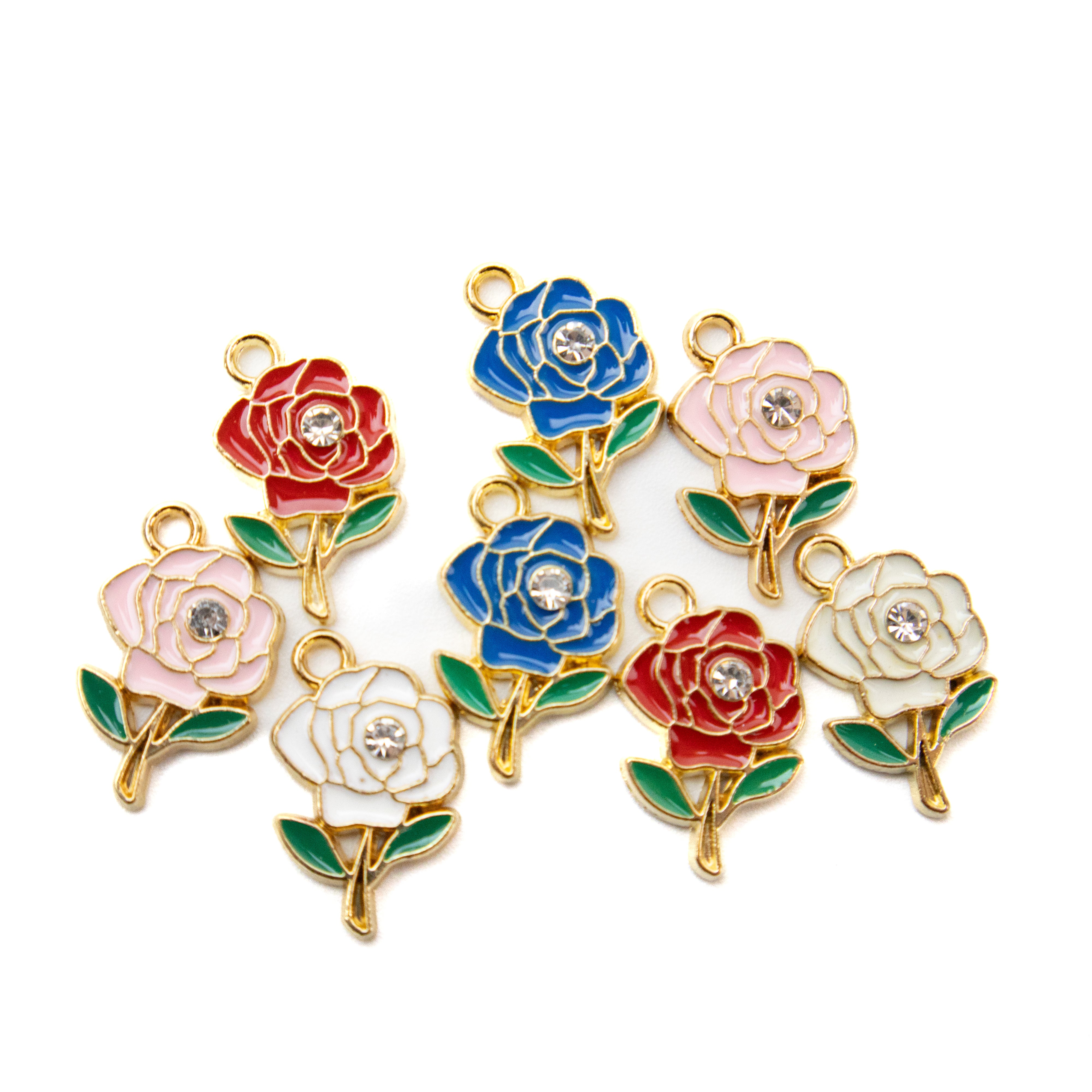 Alloy Gold Enamel Rose Charms – JRM Designs, Inc.
