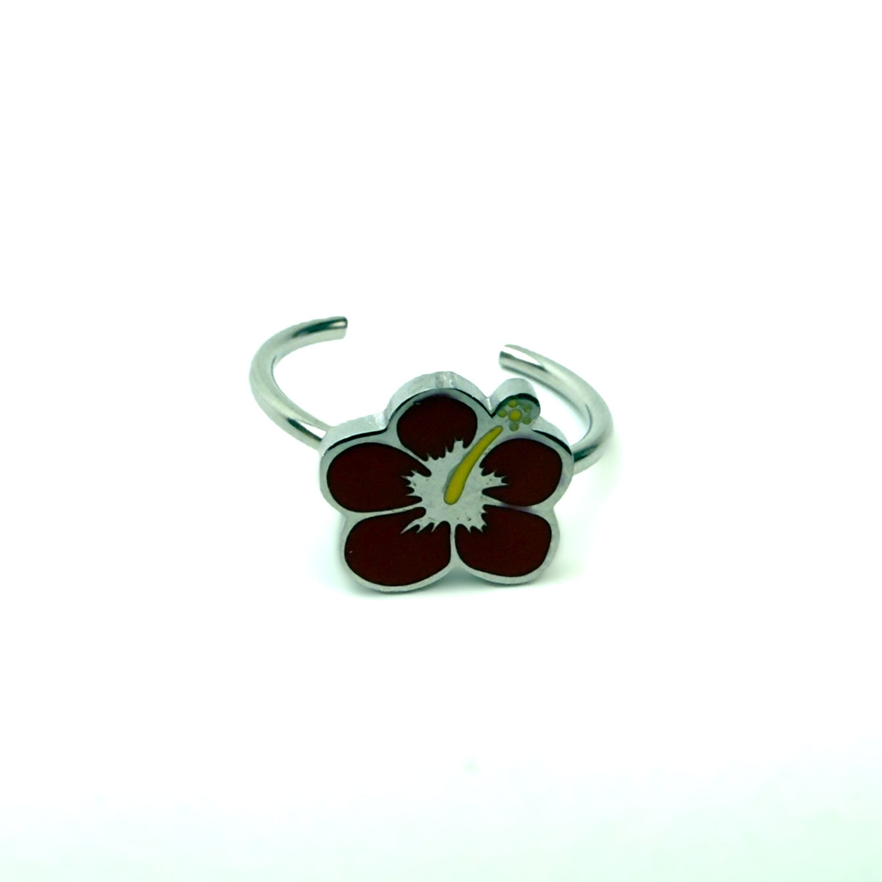Stainless Steel ''Flor de Maga'' Ring with Enamel – JRM Designs, Inc.