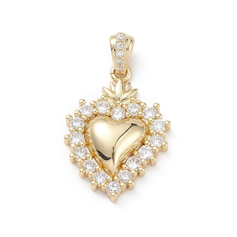 18K Gold or Platinum Plated Sacred Heart Pendant – JRM Designs, Inc.