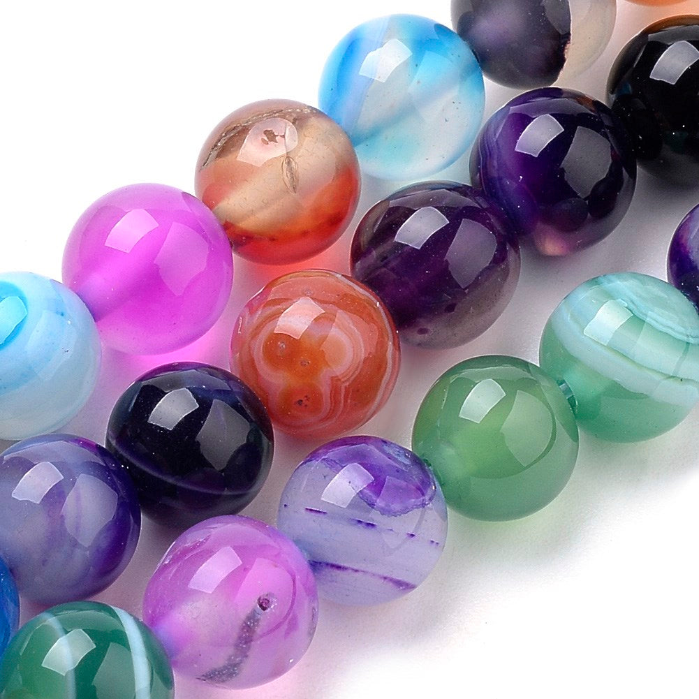 Striped Round Agate Bead Strands – JRM Designs, Inc.