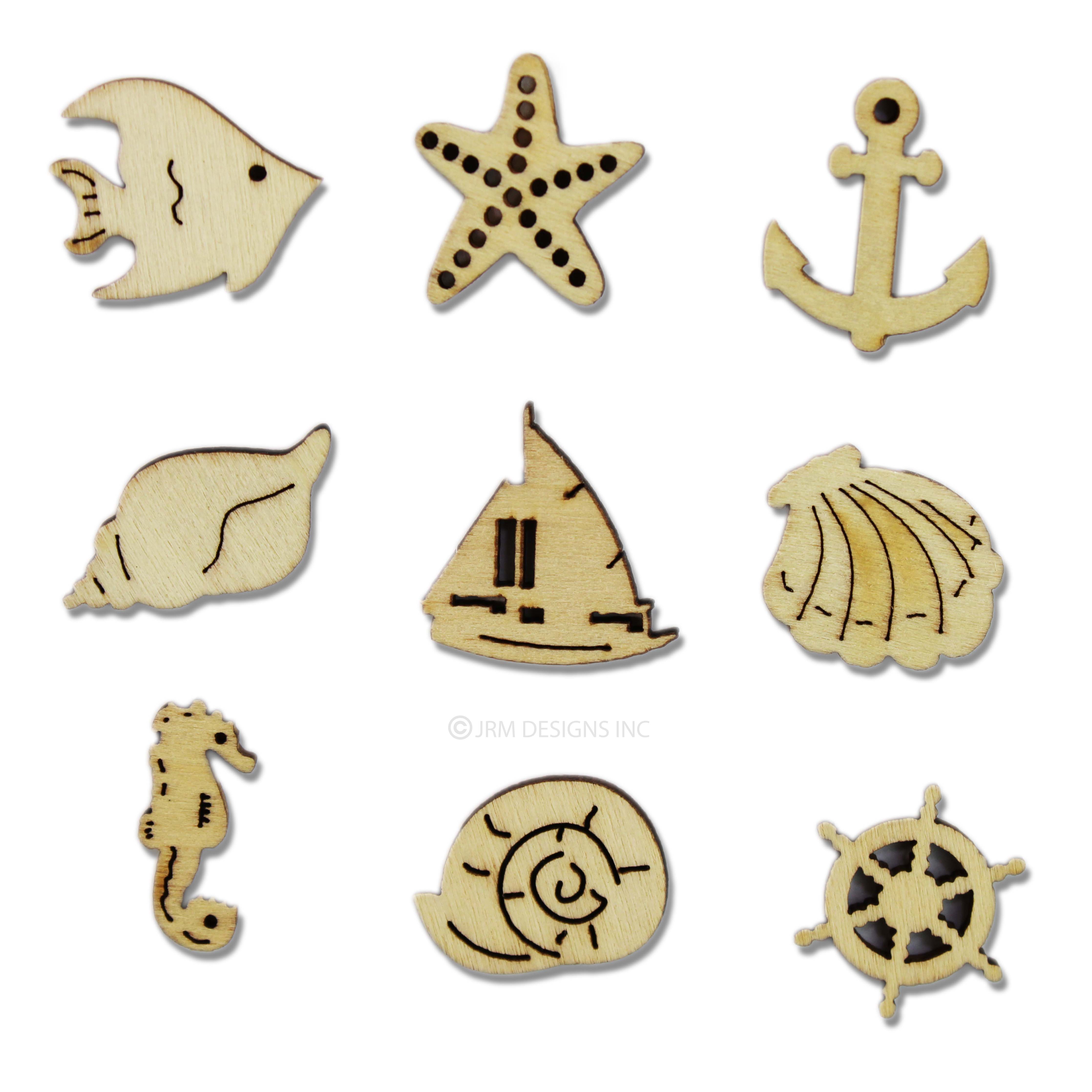 Wood Shapes of Sea Life (18 PCS) – JRM Designs, Inc.